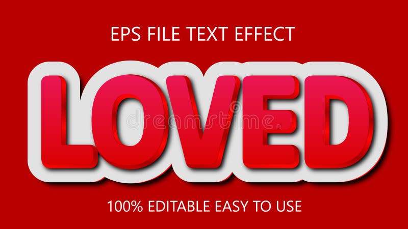 Loved Text Effect Jpeg File Digital Download Stock Illustration ...