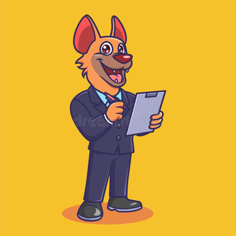Cute Dog As a Supervisor Animal Cartoon Character Vector Illustration ...