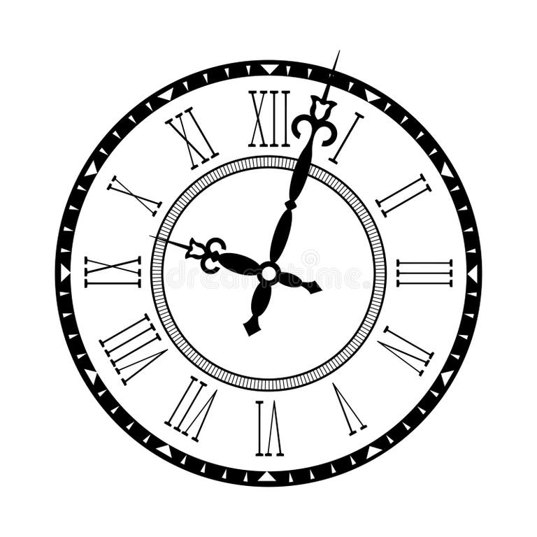 Vintage Retro Wall Clock for Time Zones, Roman Numerals. Antique ...