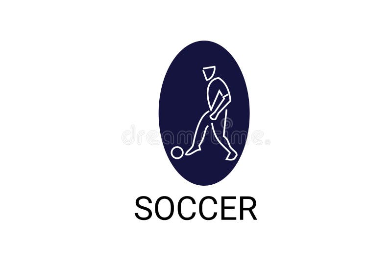 Soccer or Football Sport Vector Line Icon. Sportman, Playing Football ...