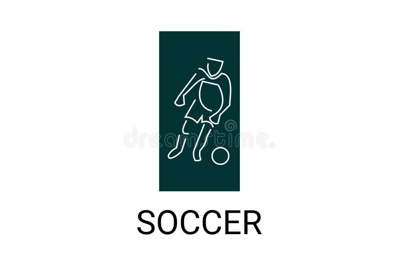 Soccer or Football Sport Vector Line Icon. Sportman, Playing Football ...