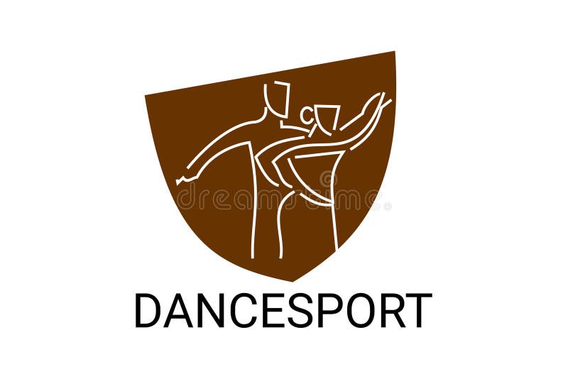 Dancesport Sport Vector Line Icon. a Couple of Dancers are Dancing in ...