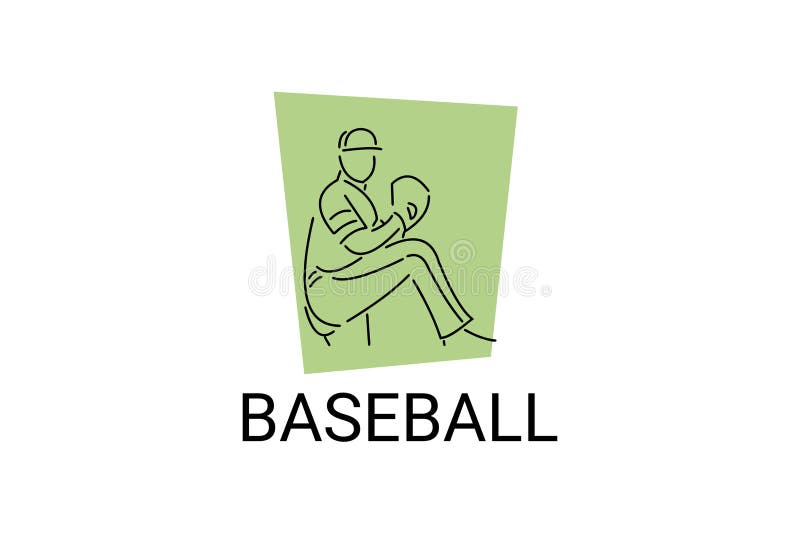 Baseball Player Vector Line Icon. Batter and Ball Logo, Equipment Sign ...