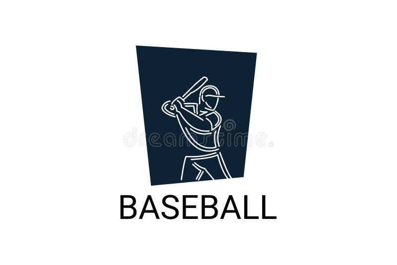 Baseball Player Vector Line Icon. Batter and Ball Logo, Equipment Sign ...