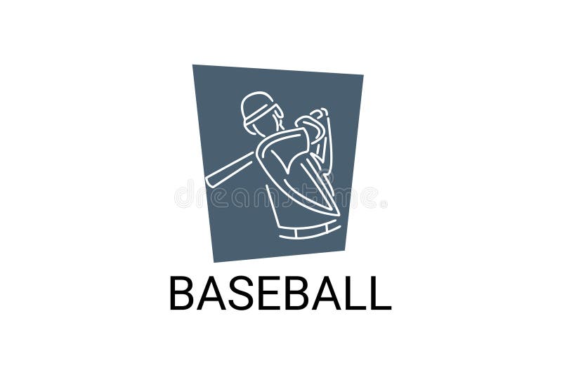 Baseball Player Vector Line Icon. Batter and Ball Logo, Equipment Sign ...