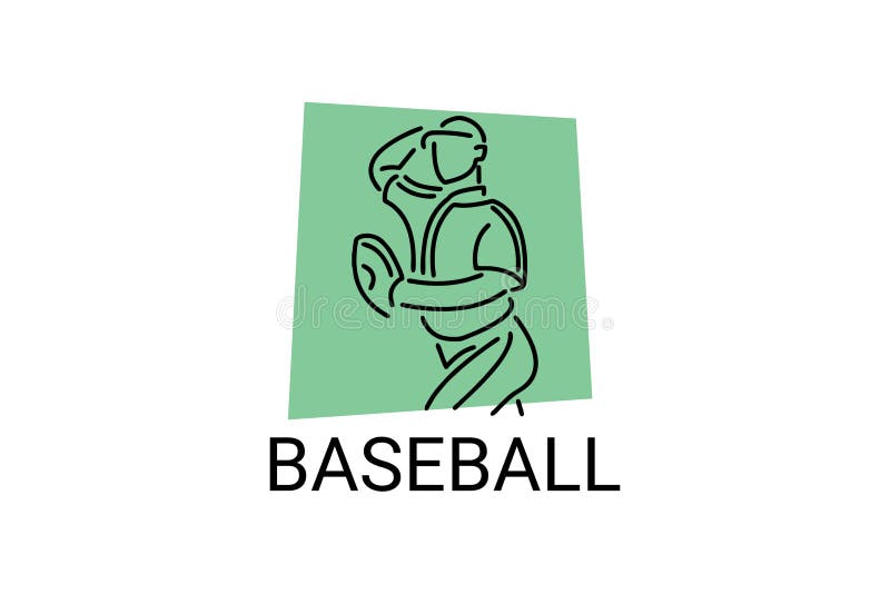 Baseball Player Vector Line Icon. Batter and Ball Logo, Equipment Sign ...
