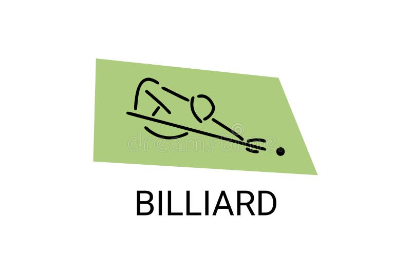Billiard Sport Vector Line Icon. Playing Billiard Stock Vector ...