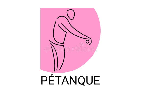 Petanque Sport Vector Line Icon. Practice Petanque Stance Stock Vector ...