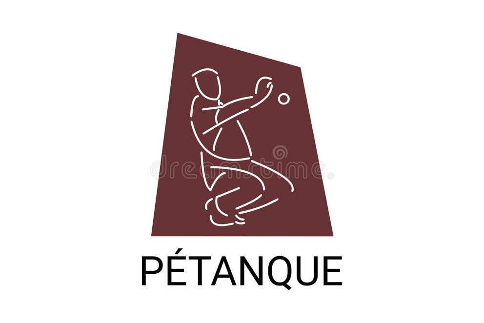 Petanque Sport Vector Line Icon. Practice Petanque Stance Stock Vector ...