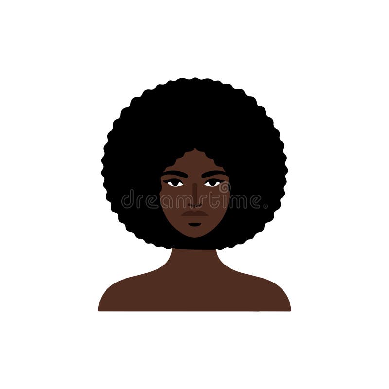 Afro Black Woman Flat Vector Illustration Stock Vector - Illustration ...