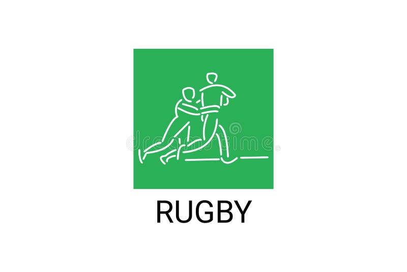 Rugby Sport Vector Simple Icon. Playing Rugby Stock Vector ...