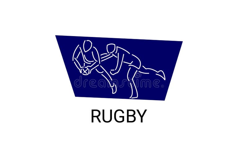Rugby Sport Vector Simple Icon. Playing Rugby Stock Vector ...
