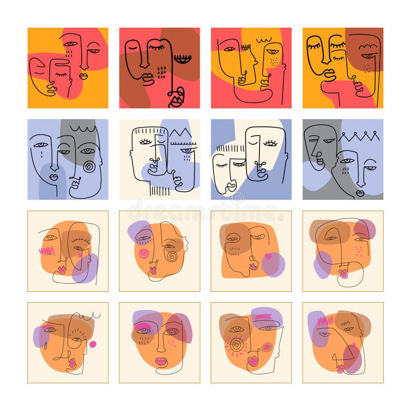 Abstract Face Portrait People Wall Art, Art Print Design. Stock Vector ...