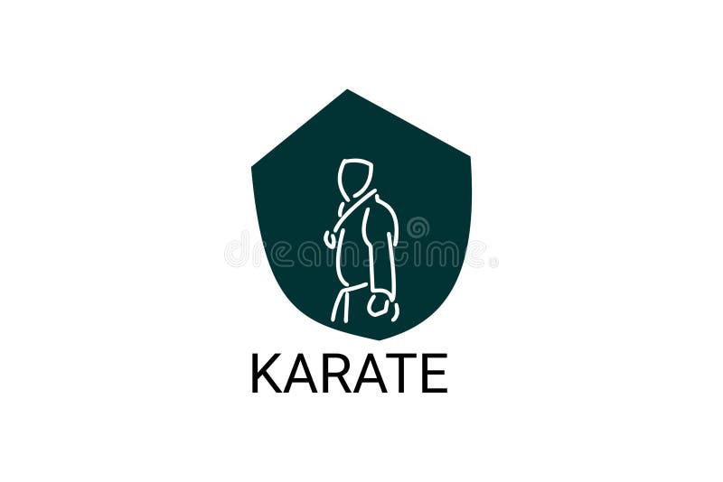 Karate Sport Vector Line Icon. Sportman, Fighting Stance Stock Vector ...