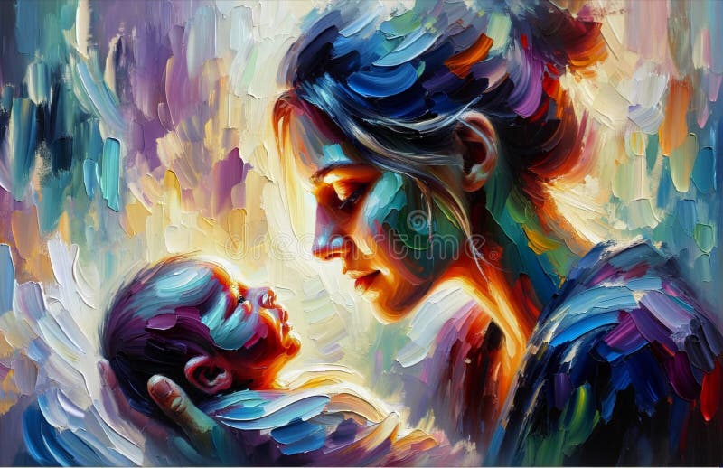 A Mother Holds Her Newly Born Infant for the First Time. Stock ...