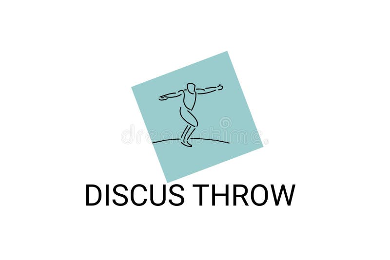 Discus Throw Sport Vector Line Icon. Discus Throw Stance Stock Vector ...
