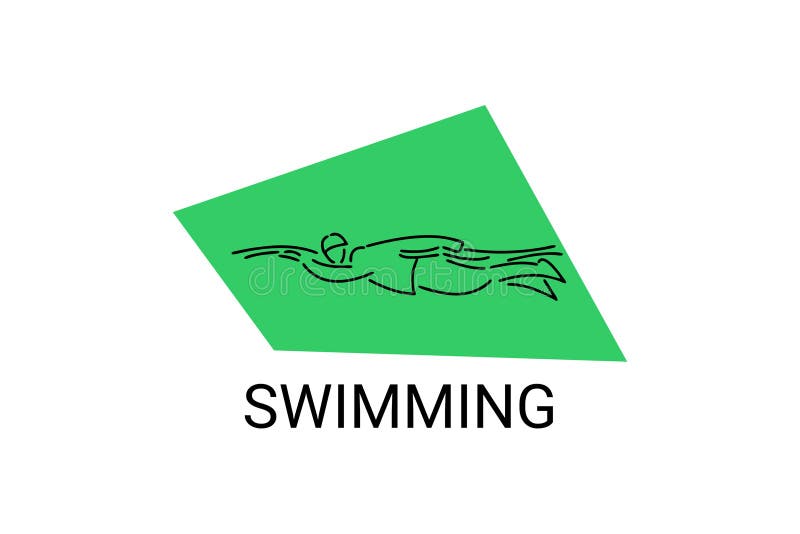 Swimming Sport Vector Line Icon. an Athlete is Taking Part in a ...