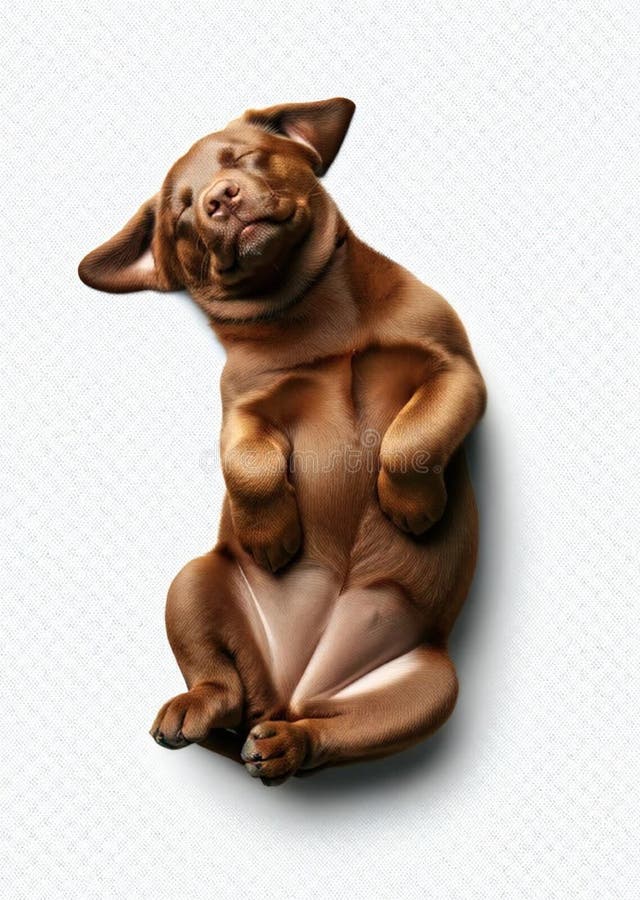 A Brown Labrador Puppy is Depicted from a Top View Stock Image ...