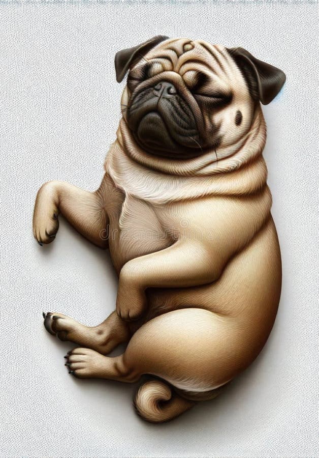 A Brown Pug is Depicted from a Top View Stock Photo - Illustration of ...