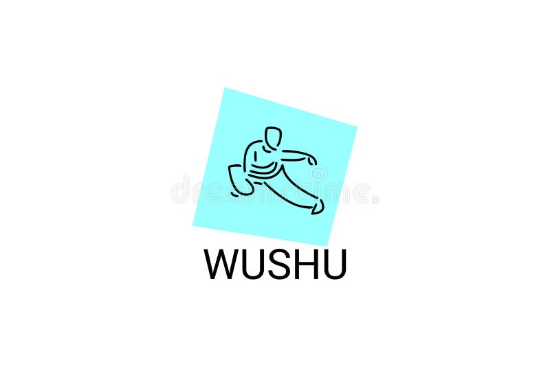 Wushu Sport Vector Line Icon. Sportman, Fighting Stance Stock Vector ...