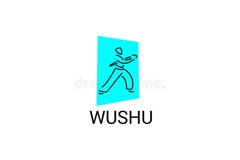 Wushu Sport Vector Line Icon. Sportman, Fighting Stance Stock Vector ...