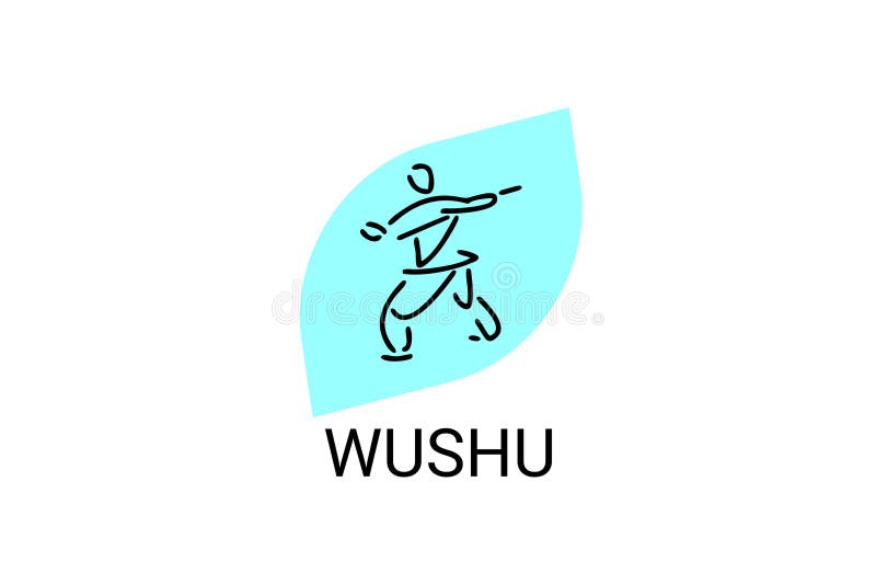 Wushu Sport Vector Line Icon. Sportman, Fighting Stance Stock Vector ...