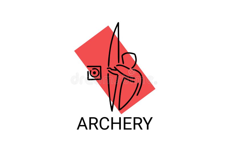 Archery Sport Vector Line Icon. Sportman, Equipment Sign Stock Vector ...