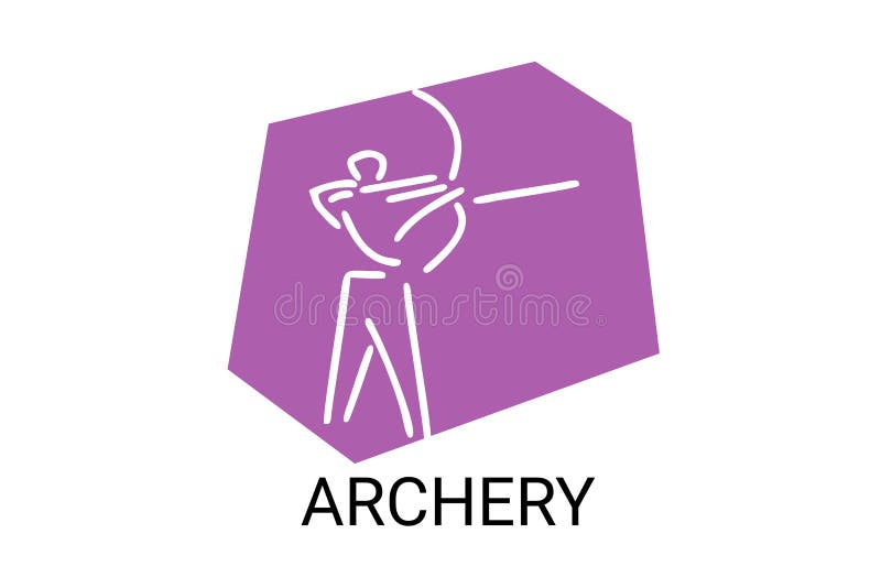Archery Sport Vector Line Icon. Sportman, Equipment Sign Stock Vector ...