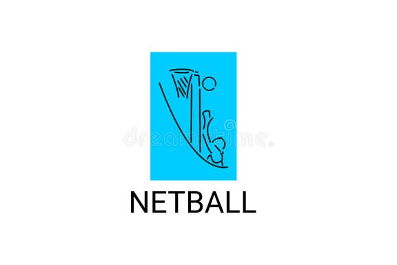 Netball Sport Vector Line Icon. a Girl Playing Netball Stock Vector ...