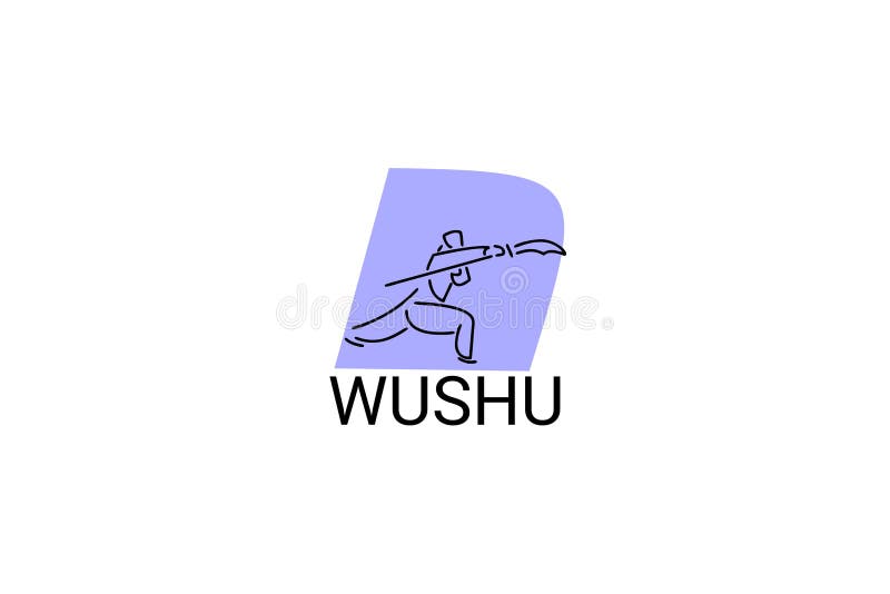 Wushu Sport Vector Line Icon. Sportman, Fighting Stance Stock Vector ...