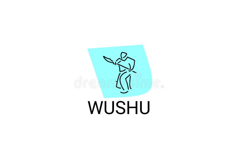 Wushu Sport Vector Line Icon. Sportman, Fighting Stance Stock Vector ...