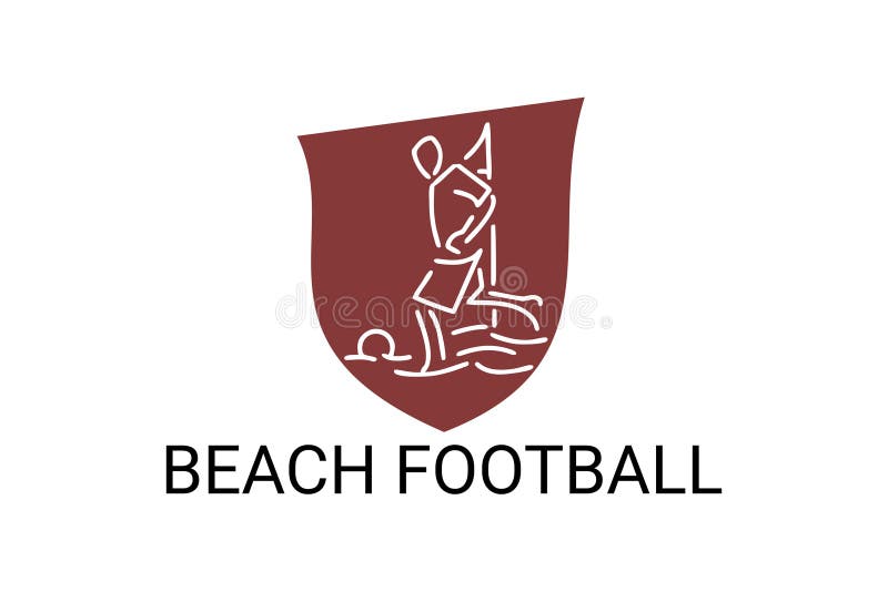 Beach Football Sport Vector Line Icon. Sportman, Playing Beach Football ...