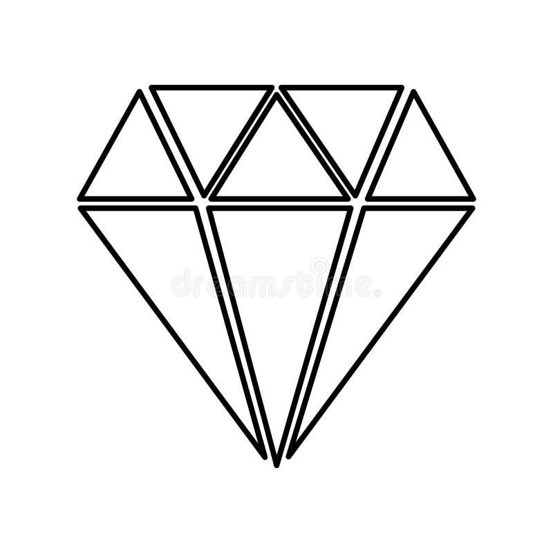 Abstract Black Diamond Collection Icons. Linear Outline Sign. Vector ...