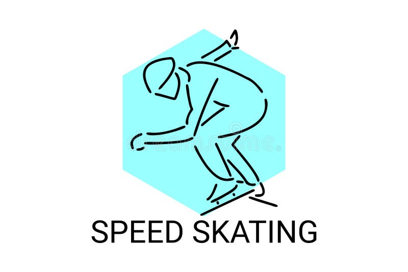 Speed Skating Vector Line Icon. Skate on Ice, Practice Speed Skating Stock Vector - Illustration ...