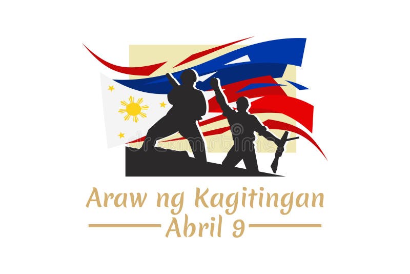 Translation: April 9. Day of Valor. Also Known As Bataan Day Vector ...
