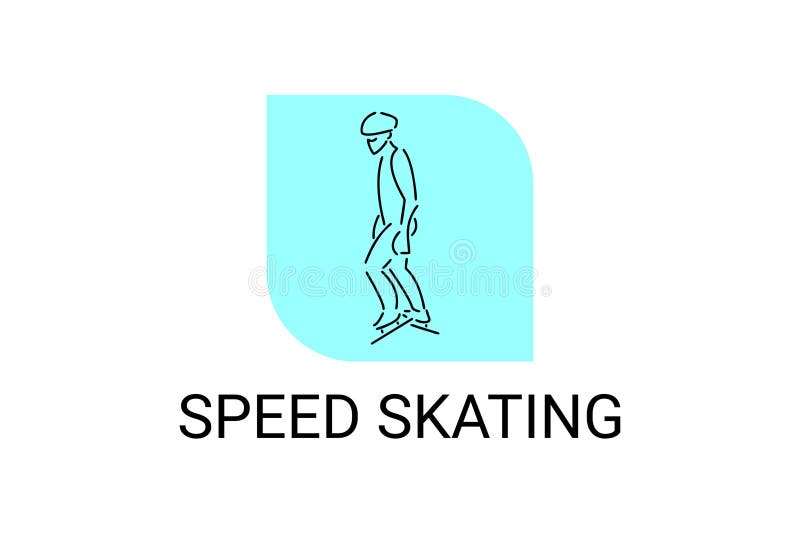 Speed Skating Vector Line Icon. Skate on Ice, Practice Speed Skating ...