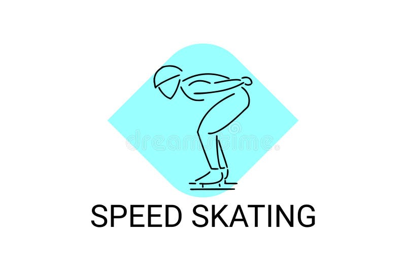 Speed Skating Vector Line Icon. Skate on Ice, Practice Speed Skating ...