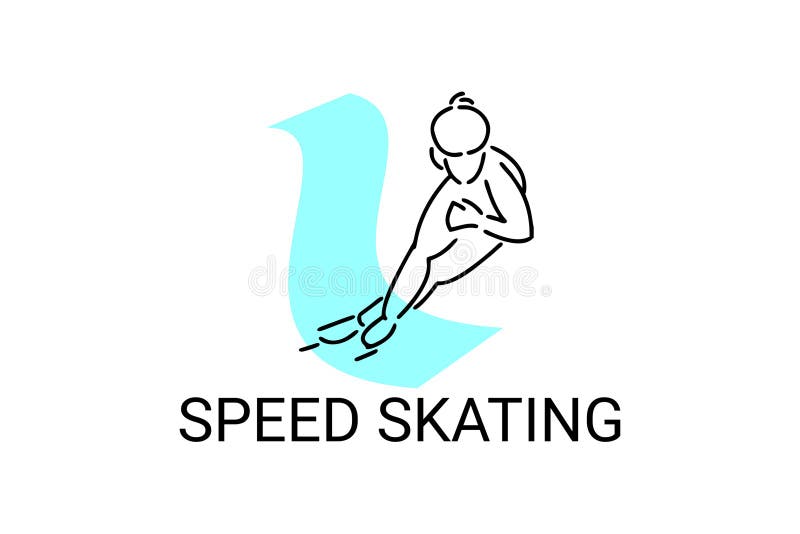 Speed Skating Vector Line Icon. Skate on Ice, Practice Speed Skating Stock Vector - Illustration ...