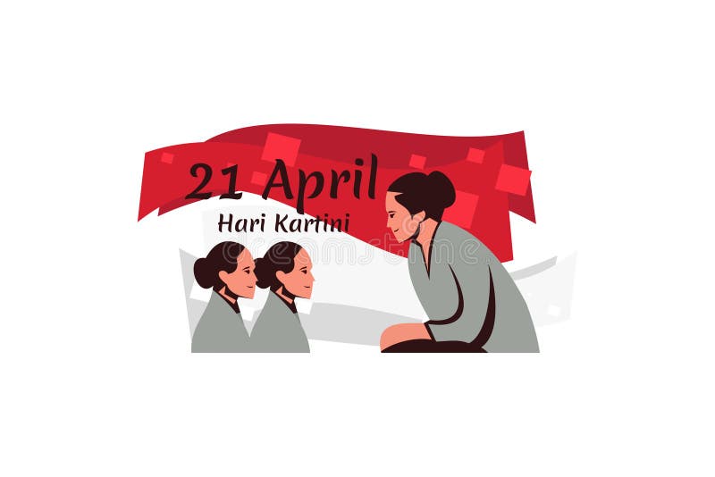 Translation: April 21, Happy Kartini Day. Vector Illustration Stock ...