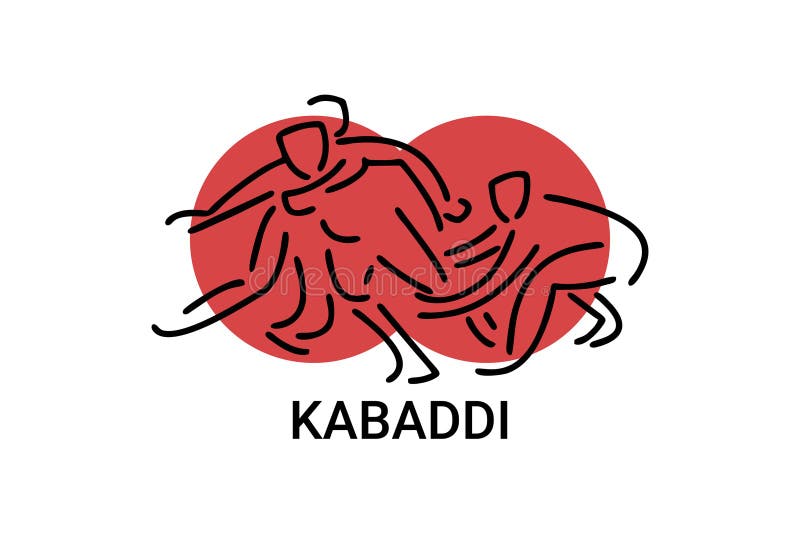 Kabaddi Sport Vector Line Icon. Sportman Practicing Kabaddi Stock ...