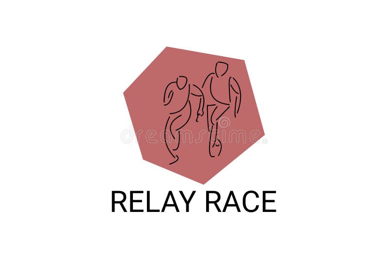 Relay Race Sport Vector Line Icon. Practice Relay Race Stock Vector ...