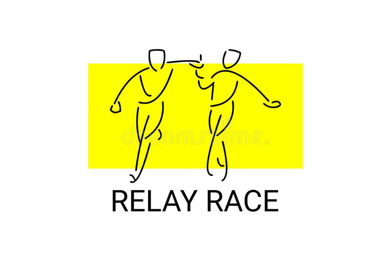 Relay Race Sport Vector Line Icon. Practice Relay Race Stock Vector ...