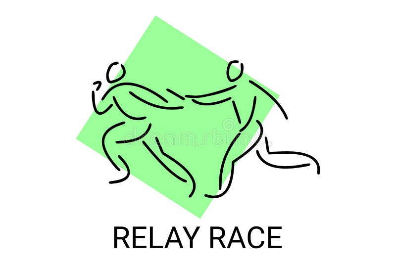 Relay Race Sport Vector Line Icon. Practice Relay Race Stock Vector ...