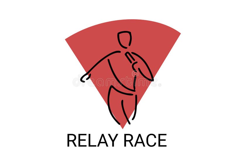 Relay Race Sport Vector Line Icon. Practice Relay Race Stock Vector ...