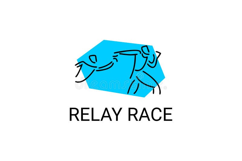 Relay Race Sport Vector Line Icon. Practice Relay Race Stock Vector ...