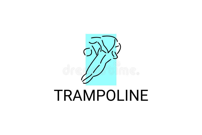 Trampoline Sport Vector Line Icon. Practice Trampoline Stock Vector ...
