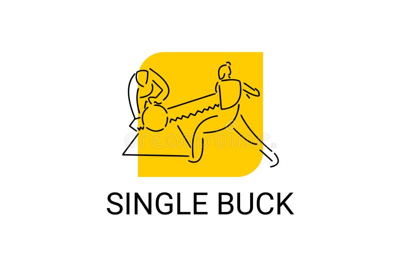 Single Buck Vector Line Icon. Lumberjack Sport Stock Vector ...