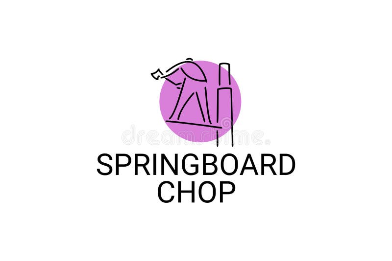 Springboard Chop Vector Line Icon. Lumberjack Sport Stock Vector ...