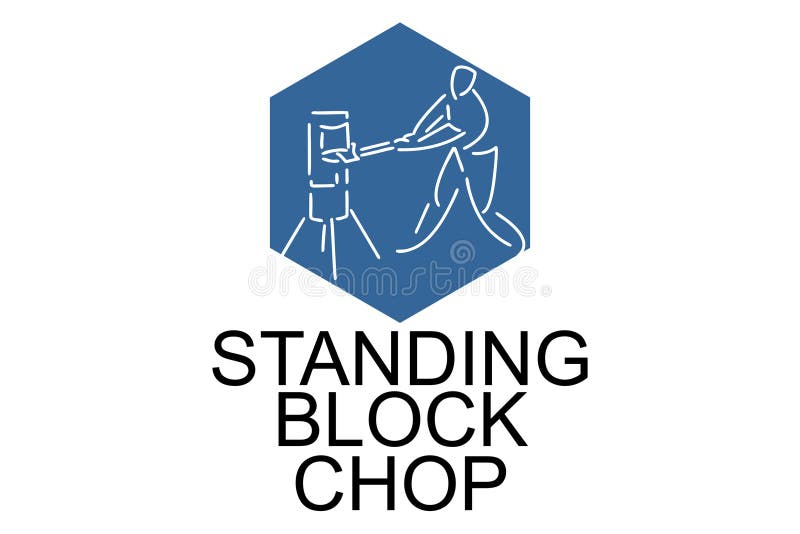 Standing Block Chop Vector Line Icon. Lumberjack Sport Stock Vector ...