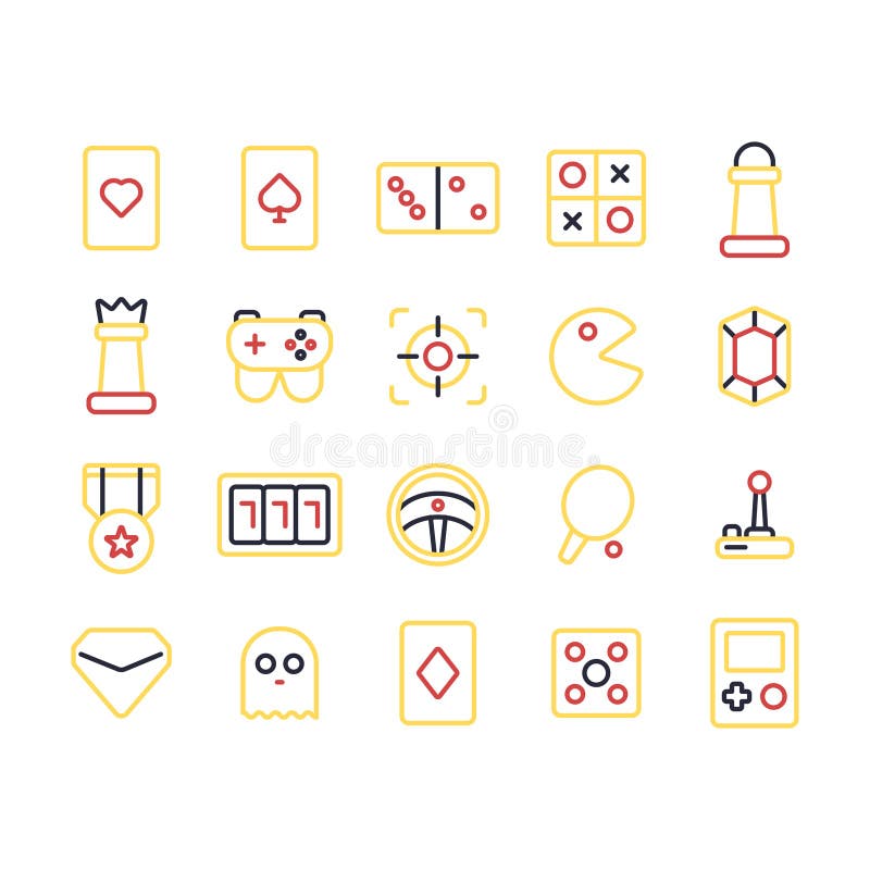 Icon Line Style Dual Tone Themes Game Stock Vector - Illustration of ...